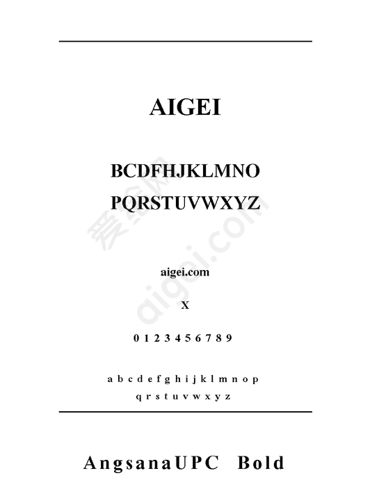 AngsanaUPC粗体(AngsanaUPC Bold) - 字体_ttf素材 免费下载 - 爱给网