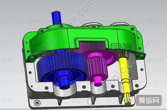 二级减速器设计 3D模型（UG(NX)设计，提供Prt文件）_prt - 3d模型 - 爱给网