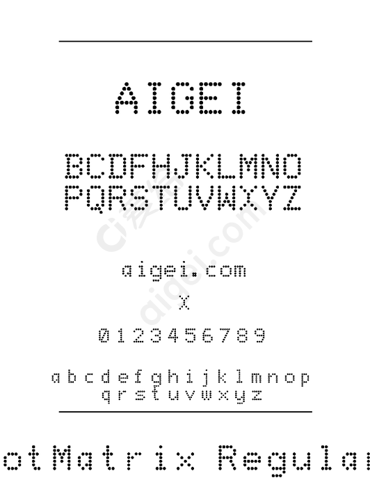 点矩阵正则(DotMatrix Regular) - 字体_ttf素材 免费下载 - 爱给网